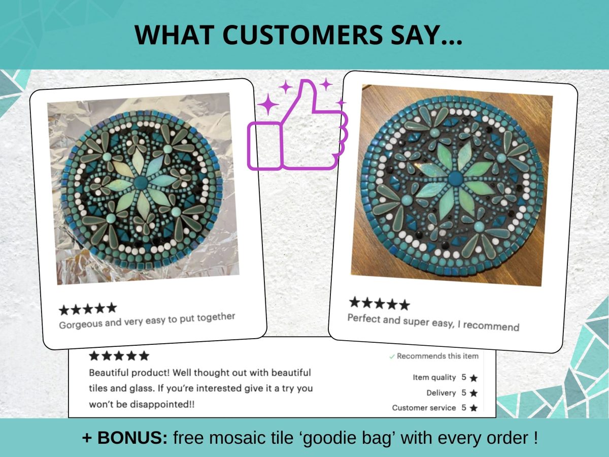 Mosaic Kit for adults | Blue Mandala - Berry Créatif Mosaics