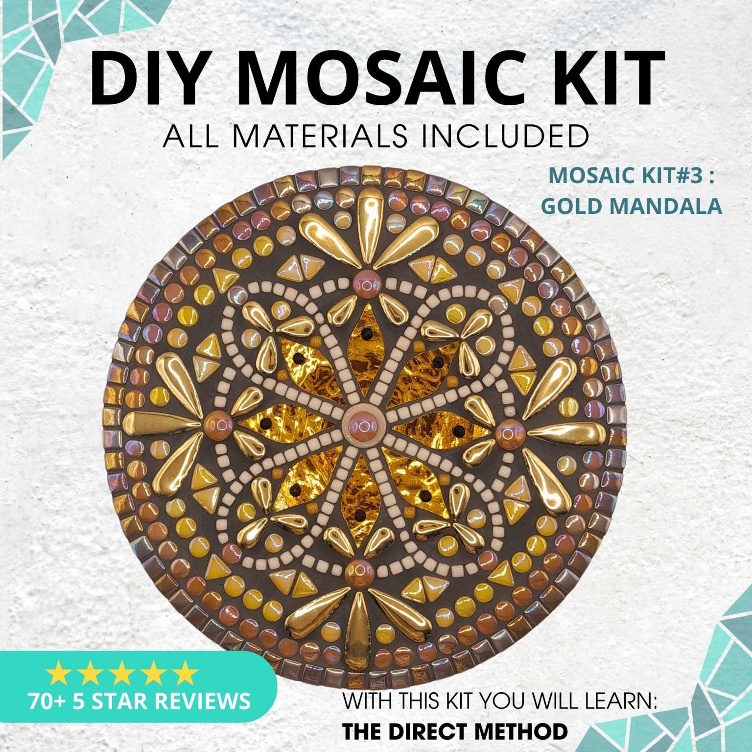 Mosaic Kit for adults | Blue Mandala - Berry Créatif Mosaics